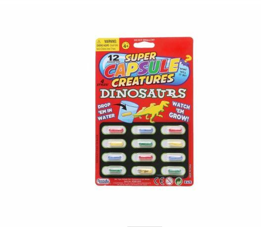 Capsule Creatures 12 Piece Foam Toy Magic Grow Dinosaur Wild Zoo ...