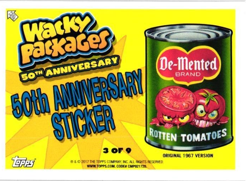 2017 Topps, Wacky Packages, Sticker Cards, De-Mented, Rotten Tomatoes ...