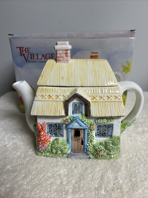 The Village Teapot Collection Summer Cottage Teapot New In Original Box ...