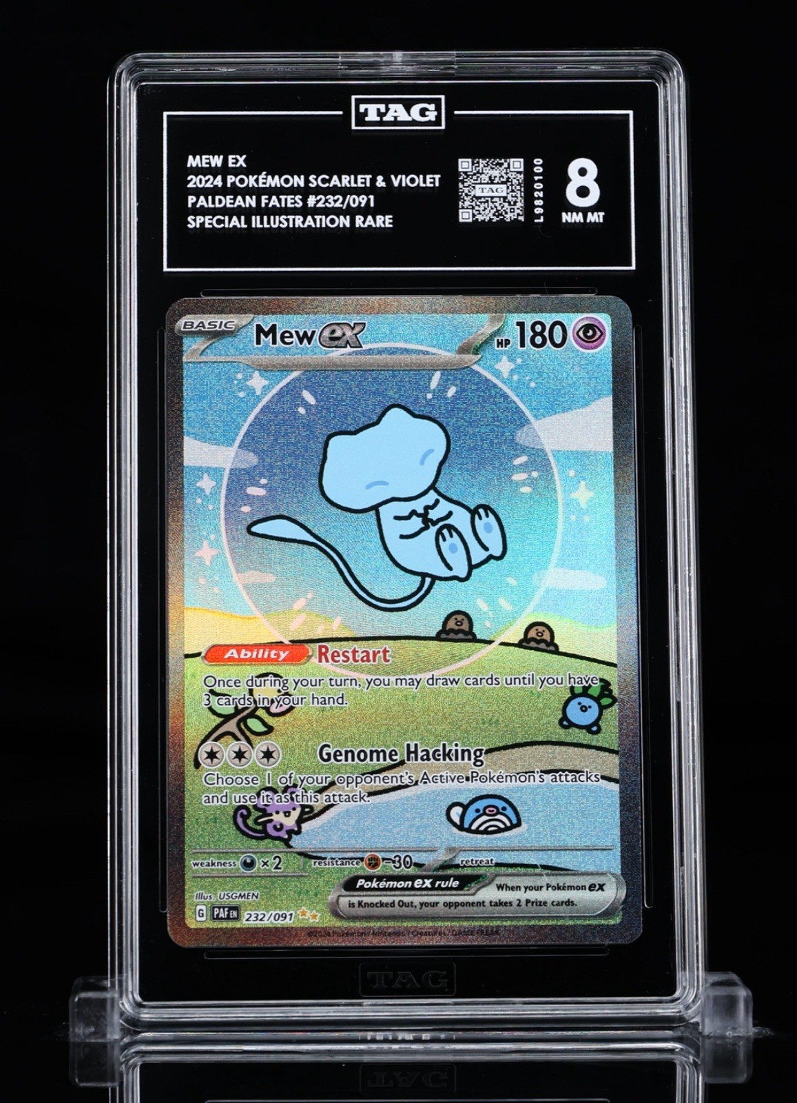 2024 Pokemon PAF EN Mew EX Special illustration Rare tag 8 Bubble Mew ...