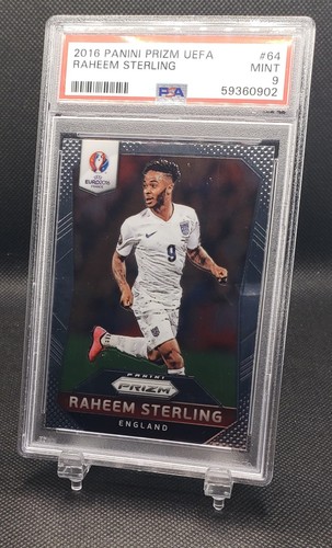 Raheem Sterling 2016 Panini Prizm UEFA #64 England Man City PSA 9 MINT ...