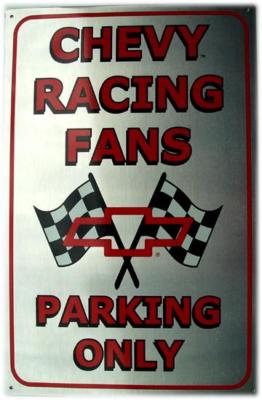 Chevy Racing Fans Parking Only Brushed Finish Chevrolet Metal Sign | eBay