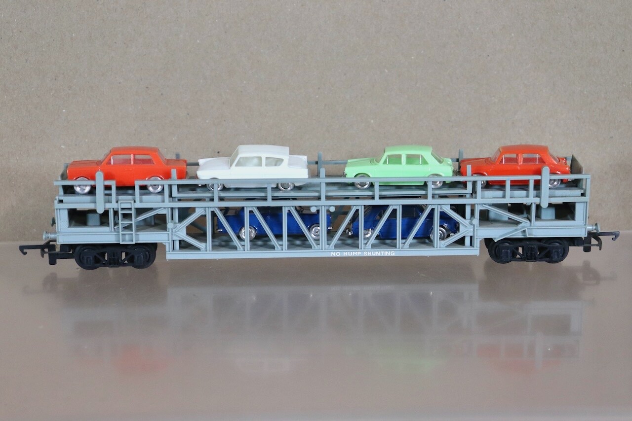 TRIANG HORNBY R342 BR CAR TRANSPORTER WAGON & MINIX VAUXHALL MORRIS ...
