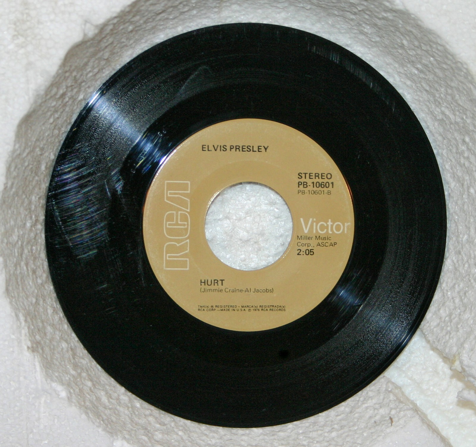 Pair of ELVIS PRESLEY 45 RPM Records - THE WONDER OF YOU & HURT/FOR THE ...