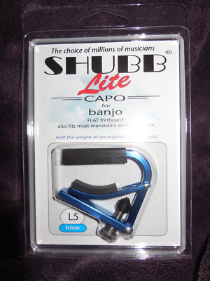 Shubb L5 Blue Lite Capo For Banjo, Mandolin, Bouzouki New NIB Free ...