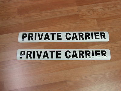 PRIVATE CARRIER Magnetic signs 2 fit Car, Tow Truck, Van SUV DOT ...