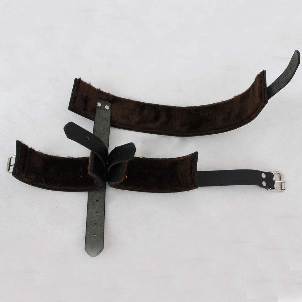 Real Cow Leather Wrist Cuffs, Neck Cuffs Restraint Bondage Back Cuffs ...