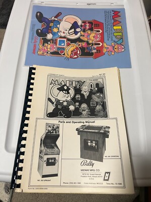 1983 BALLY/MIDWAY FACTORY ORIGINAL MANUAL FOR MAPPY VIDEO GAME WITH ...