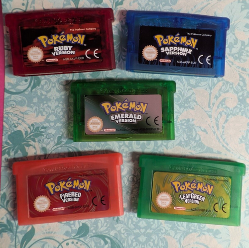 Pokémon GBA Bundle - Ruby, Saphire, Emerald, Fire Red, Leaf Green ...
