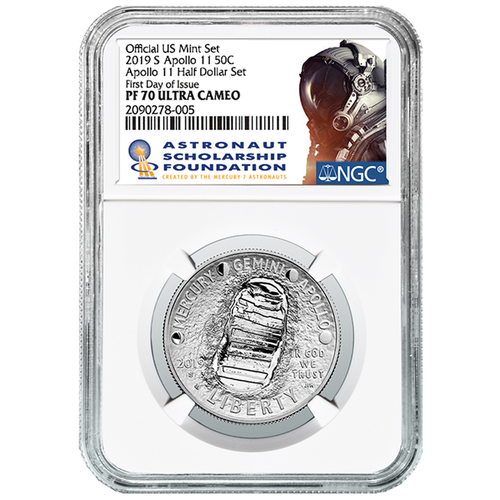 2019-S 50c Proof Apollo 11 50th Ann. Half Dollar NGC PF70UC FDI ASF ...
