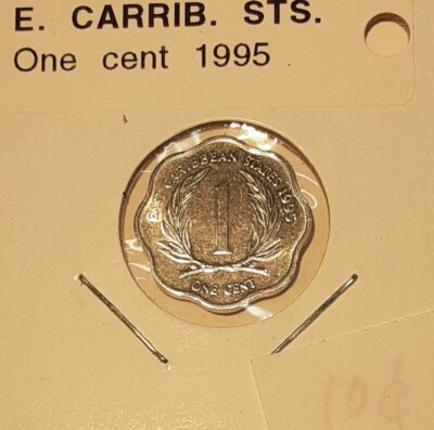 1995 British East Caribbean States Aluminum One Cent Coin of Elizabeth ...