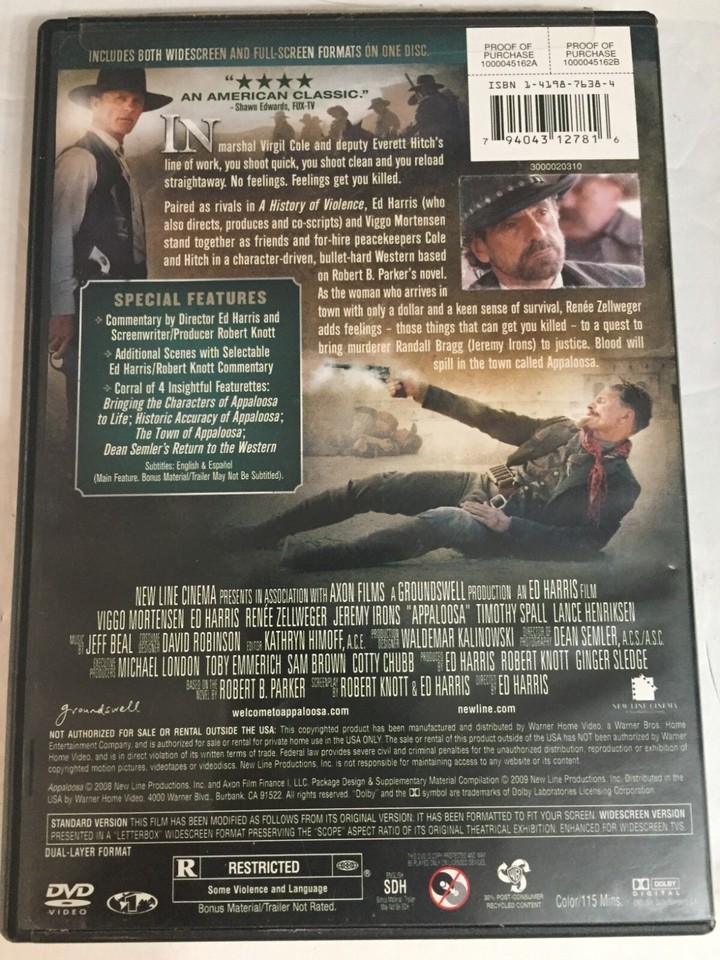Appaloosa Ed Harris DVD Ships Same Day With Tracking | eBay