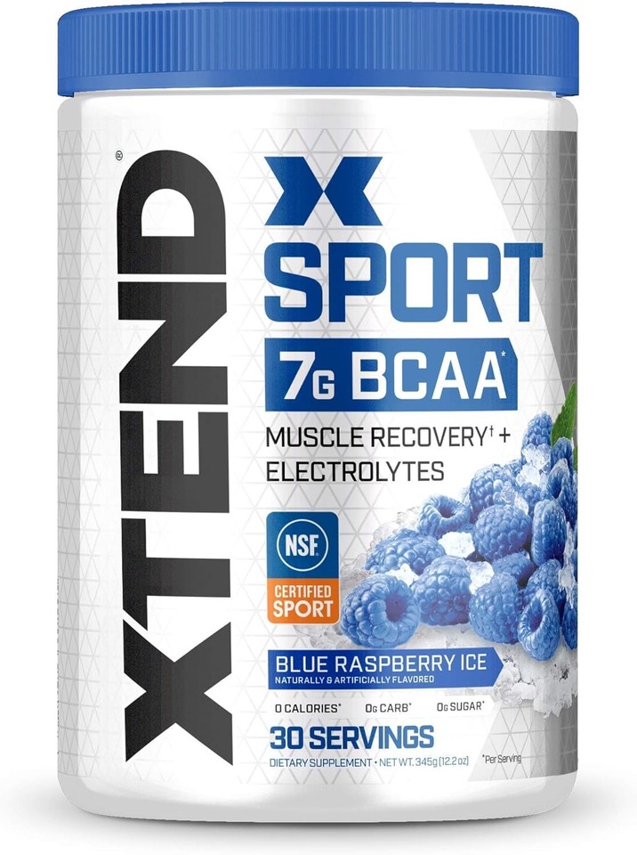 XTEND Sport BCAA Powder Blue Raspberry Ice - Electrolyte Powder for ...