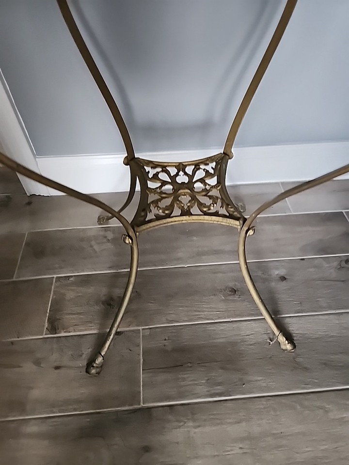 Antique Victorian Ornate Cast Metal Brass Fern Plant Stand W/Marble Top ...