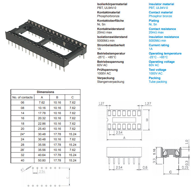 50 PCS Package for 8 Pin IC Socket IC DIP Holder PDIP 8Pin | eBay