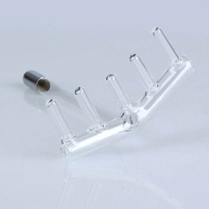 High Frequency Rake Electrode Wand Glass Tube Violet Orange Facial Skin ...