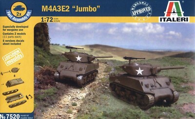 Italeri 1/72 7520 WWII US M4A3E2 Sherman "Jumbo" (2 Fast Assembly ...