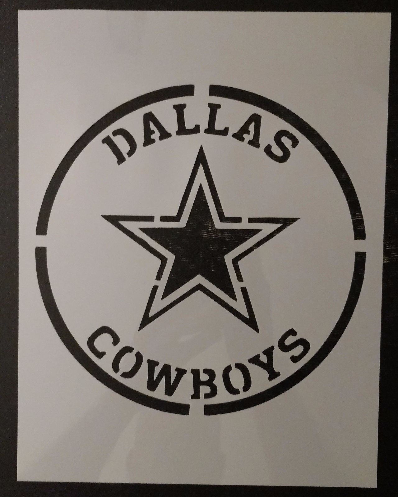Dallas Cowboys Round Emblem 8.5" x 11" Custom Stencil FAST FREE ...