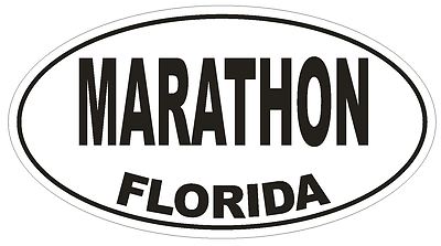 Marathon Florida Oval Bumper Sticker or Helmet Sticker D1560 Euro Oval ...