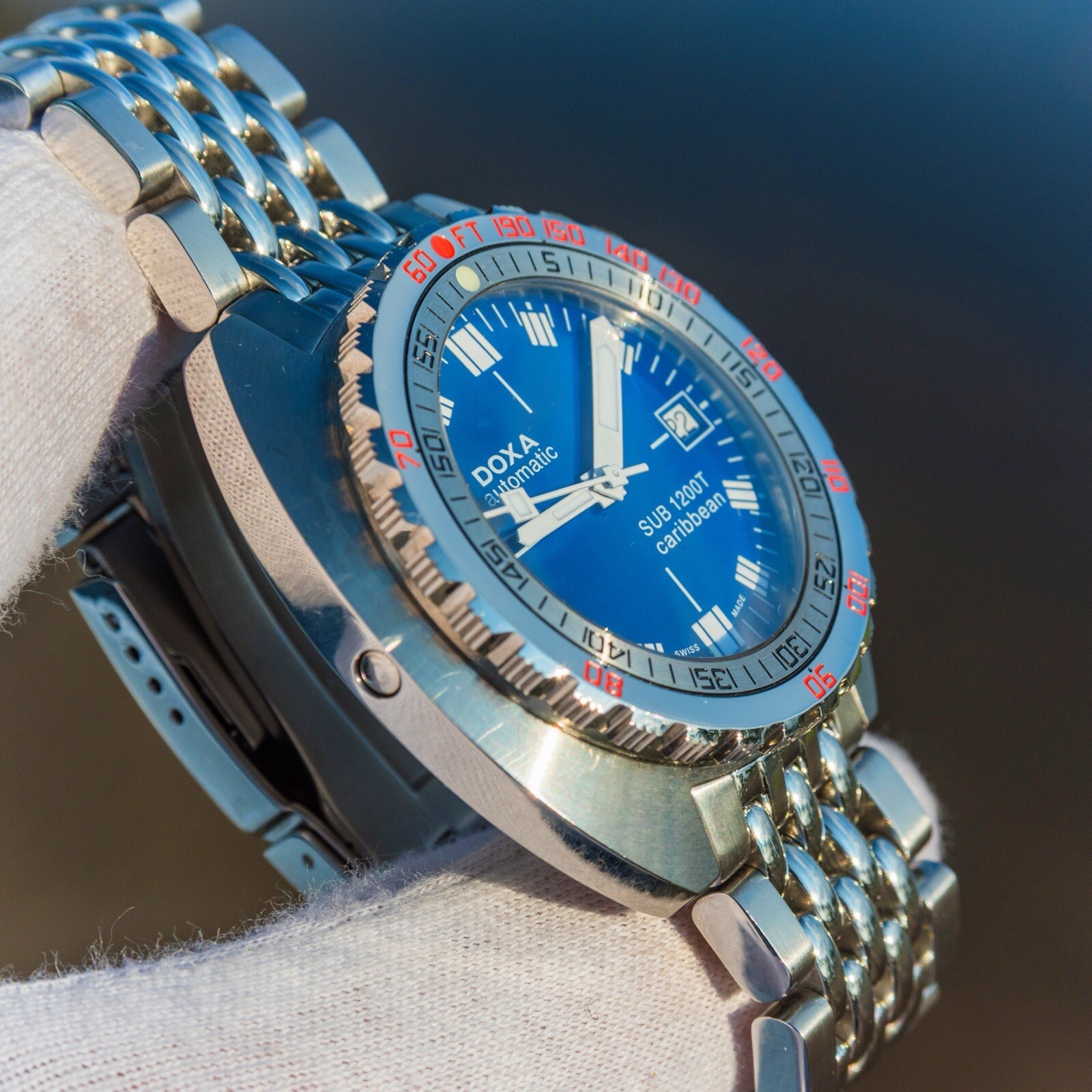 DOXA SUB 1200t Caribbean Blue LIMITED EDITION 42x45mm SWISS AUTOMATIC ...