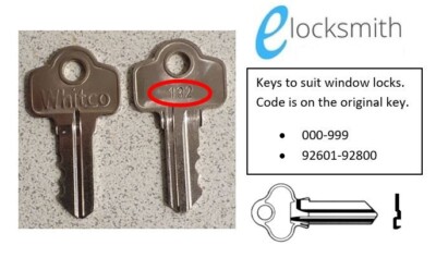 Key to Code Number Fits Whitco Window Lock Cyl4 000 to 999 FREE POST ...
