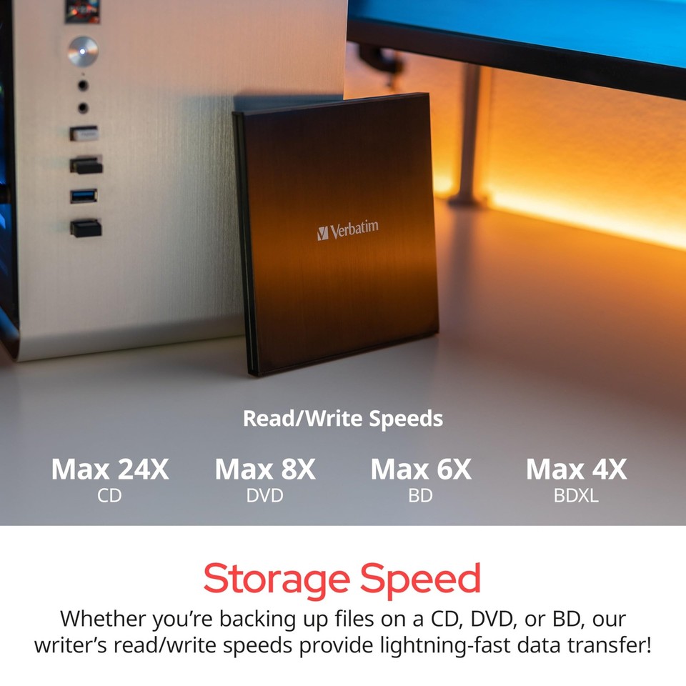 Verbatim Ultra HD 4K CD DVD External USB-C Blu-ray Writer USB 3.2 | eBay