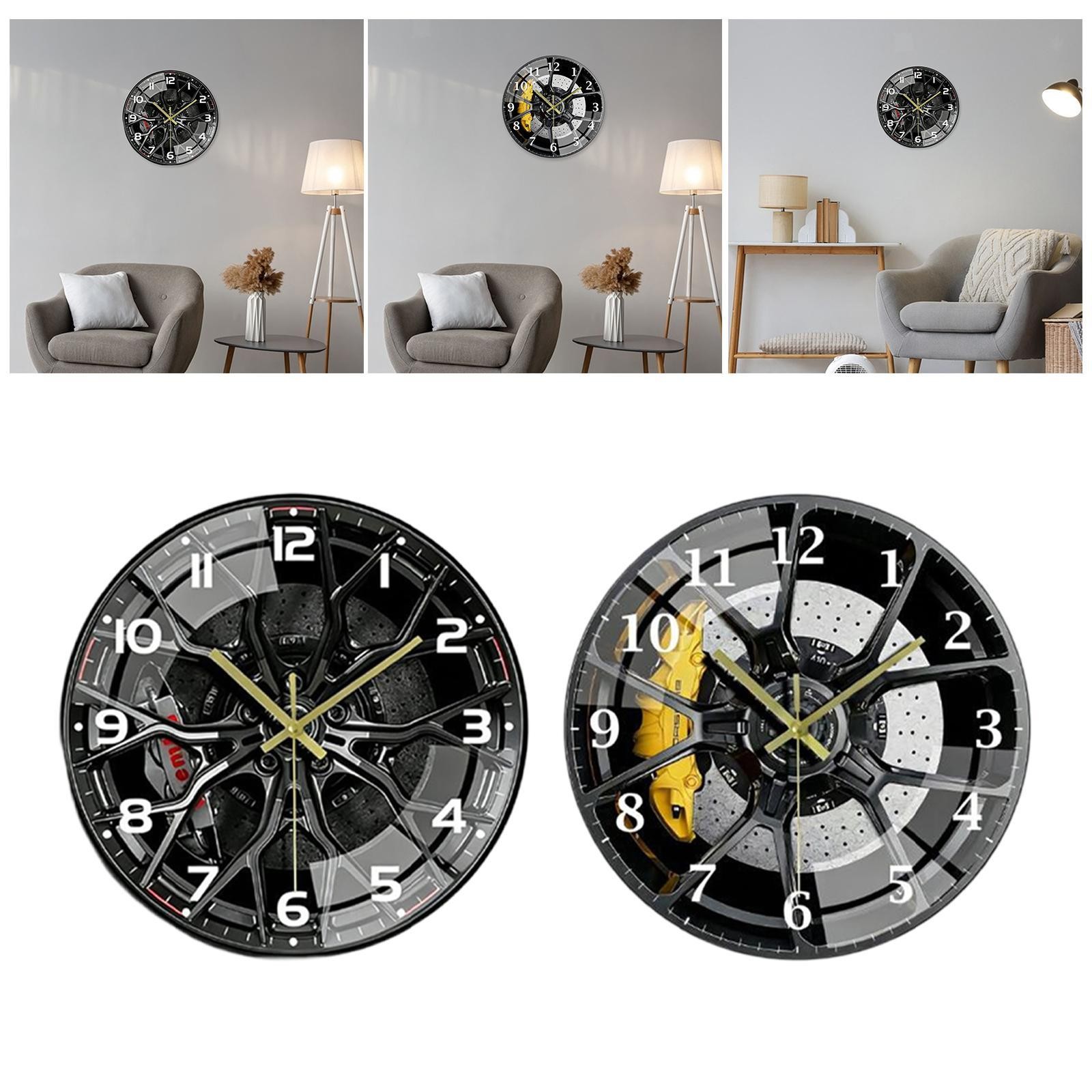 Wall Clock Wall Timepiece Battery Operated Contemporary Silent Sweep ...
