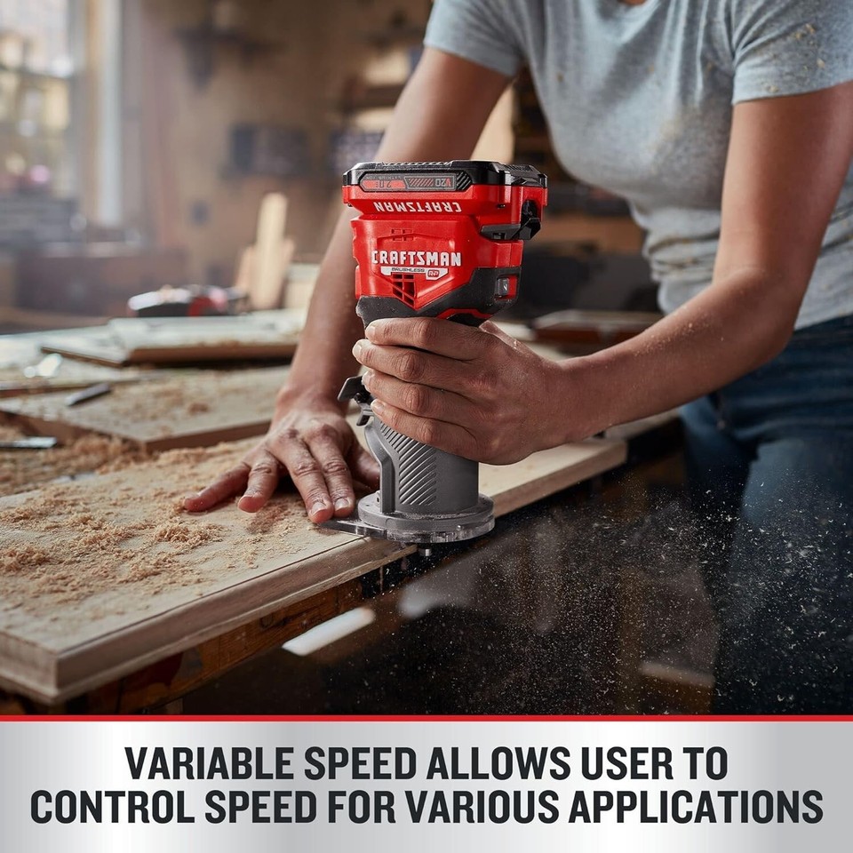 CRAFTSMAN V20 BRUSHLESS RP 1/4-in Variable Speed Brushless Fixed ...