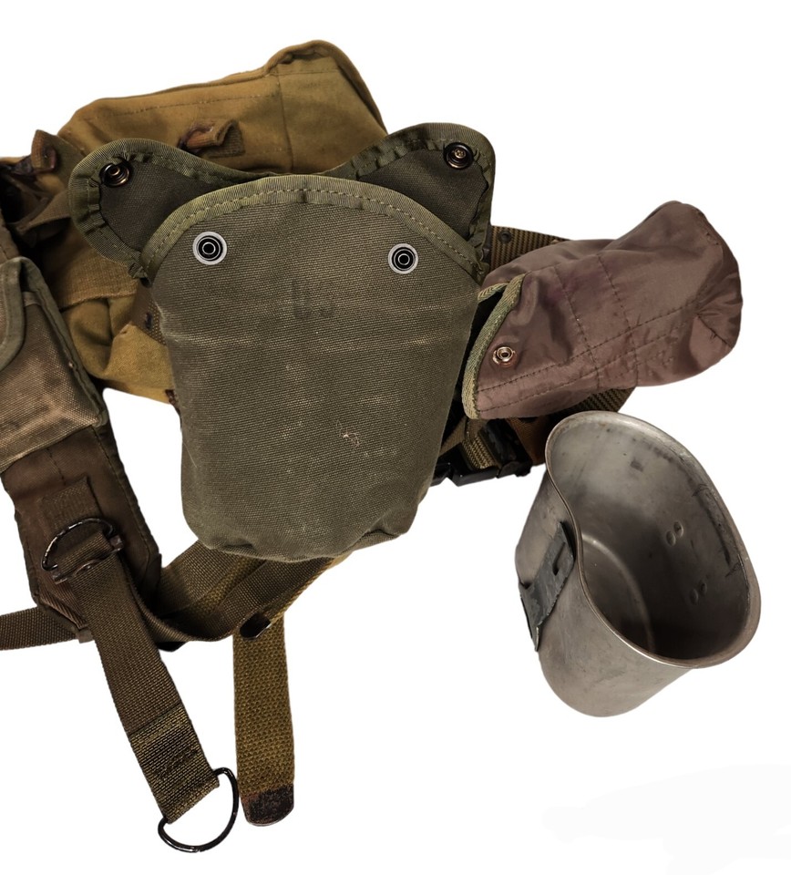 Vintage Military Webbing Set with Haversack/First Aid/Canteen Dazey ...
