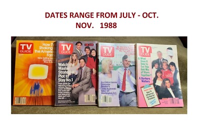 LOT OF 4 ALL RANGING FROM JULY - OCT. - NOV. 1988 TV GUIDE -NICE ...