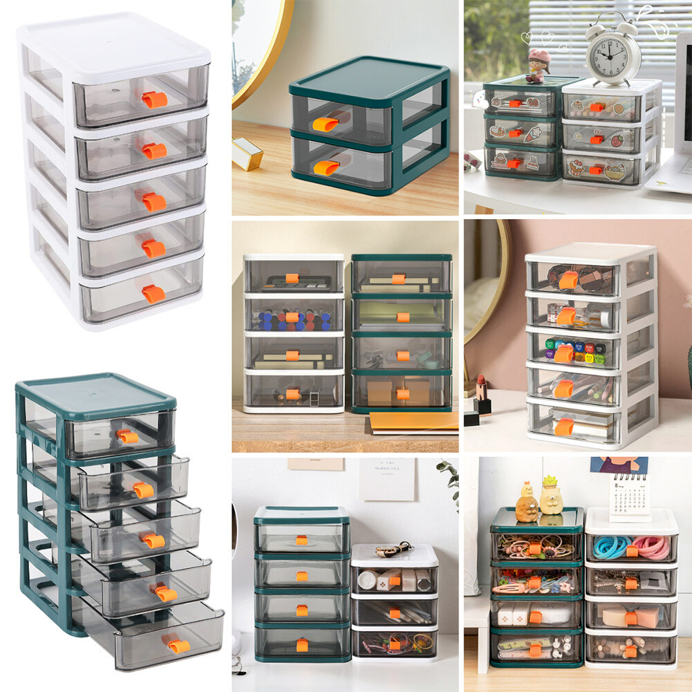 Small Desktop Storage Drawers Unit Shelf 2/3/4 Drawer Organizer for ...