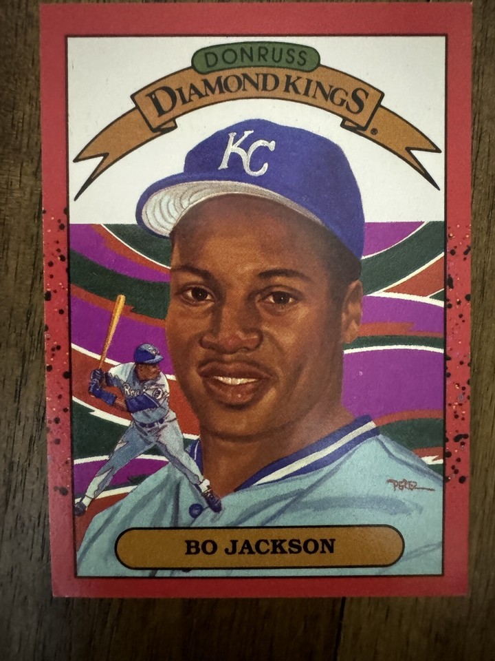 1990 Donruss Baseball Bo Jackson Diamond Kings NO. 1 "ERROR" Card RARE ...