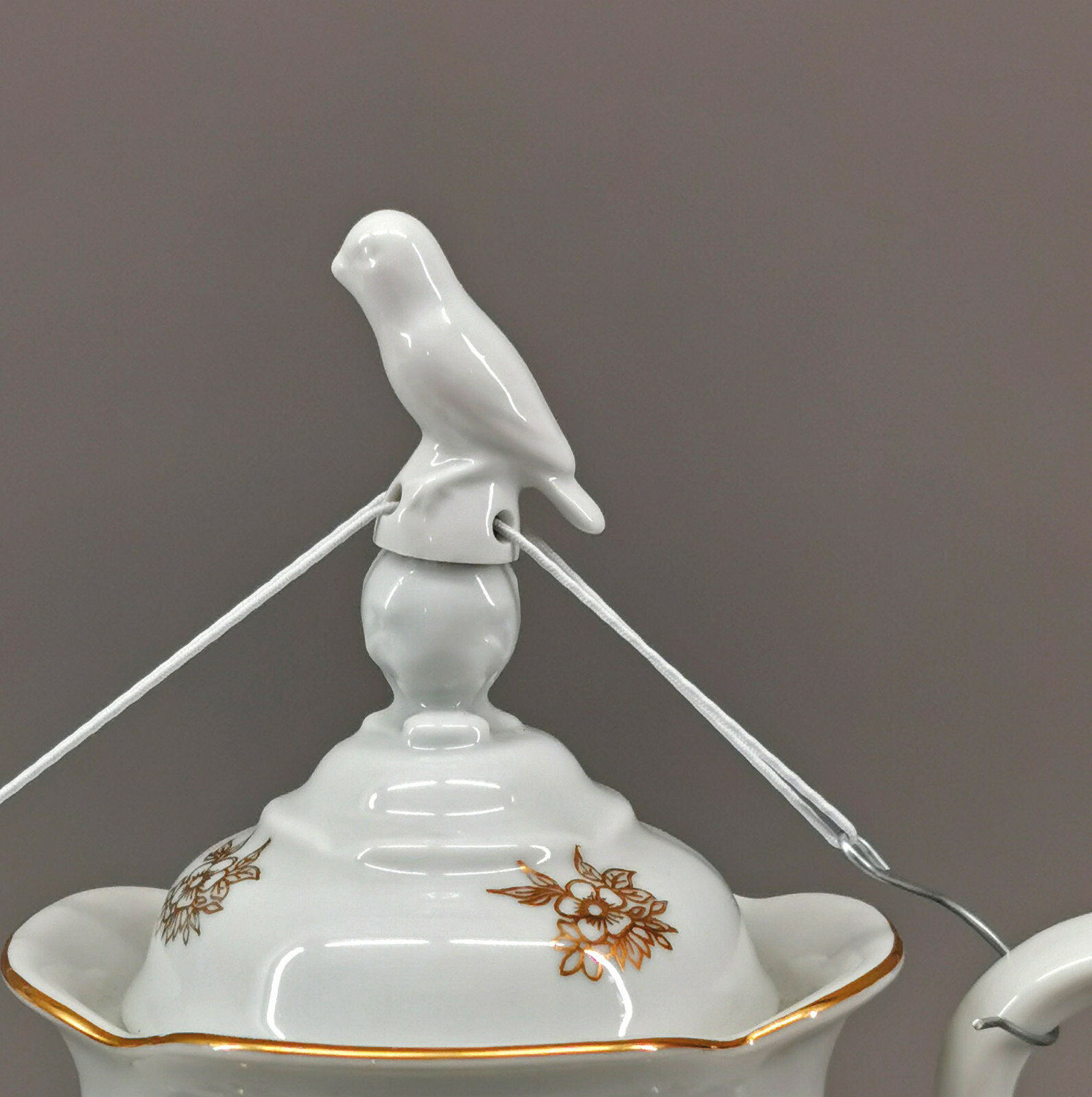 9986441 Porcelain Figurine Drop Catcher Bird Budgie White Lindner 4x3 ...
