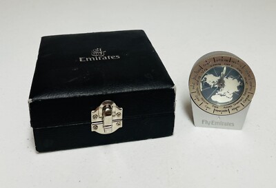 Emirates Dubai Airline Aeroplane World Clock In Presentation Box Rare ...