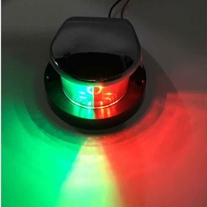 Marine Boat Bi Color Bow Navigation Light Red Green Lenses Chrome ...