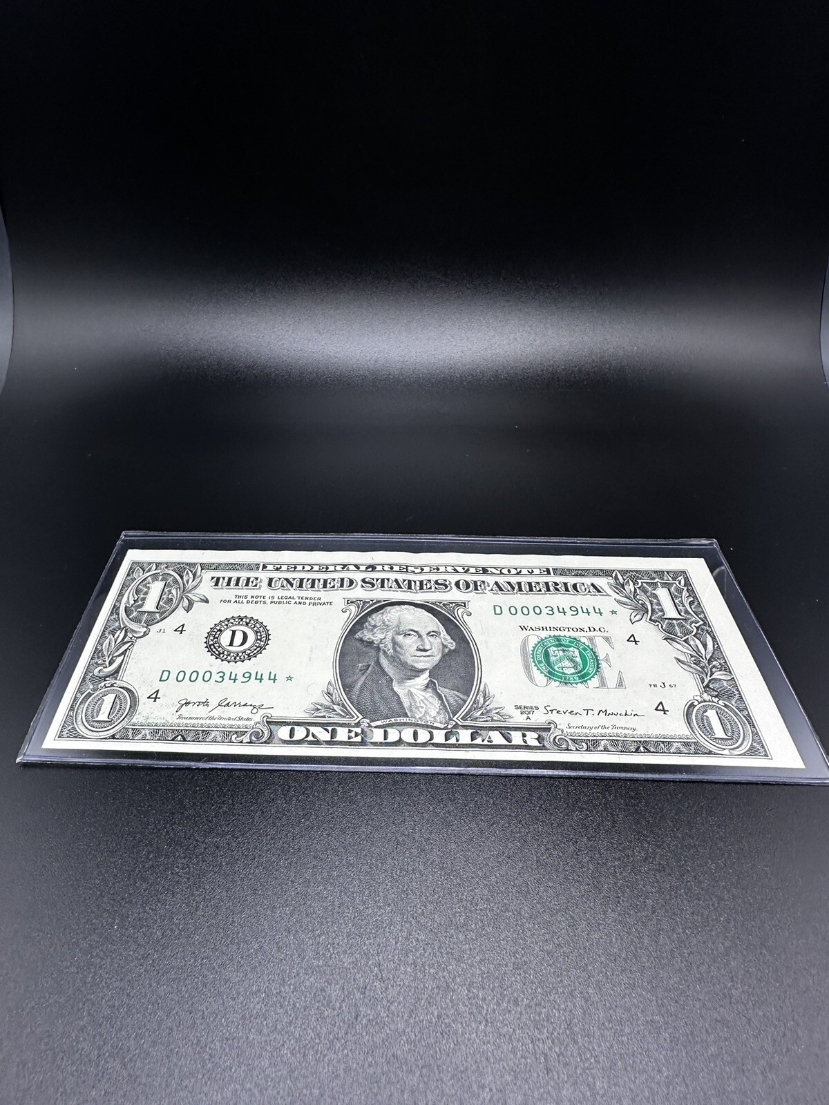 2017 A- $1 Dollar bill Star Note Low number. total printed 500,000 ...