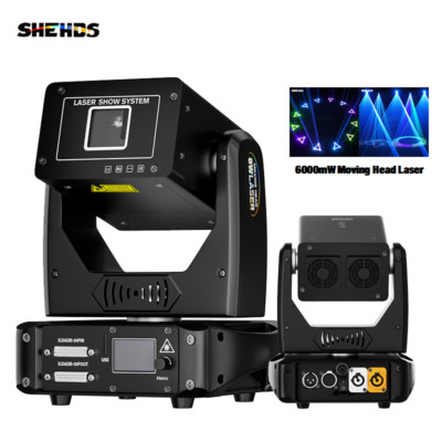 6W Animation RGB Laser Moving Head Projector Stage Light For DJ Bar ...