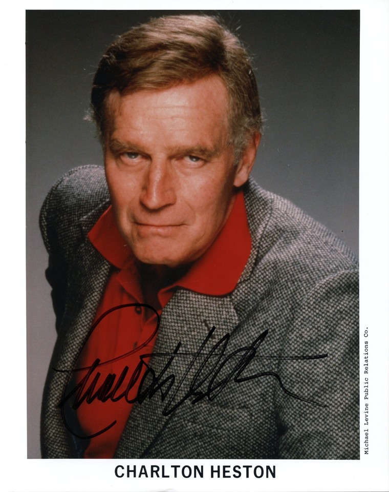 CHARLESTON HESTON ACTOR 2 SIGNED PHOTOS (MB290/1) | eBay