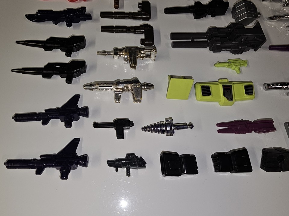 47 Vintage 1980's G1 Transformers Weapons Parts Lot Missiles Fists ...