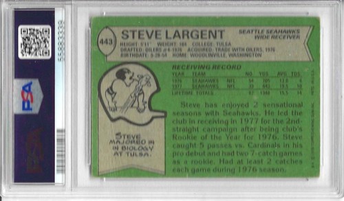 1978 Topps Football #443 Steve Largent HOF Seattle Seahawks PSA 3 VG | eBay