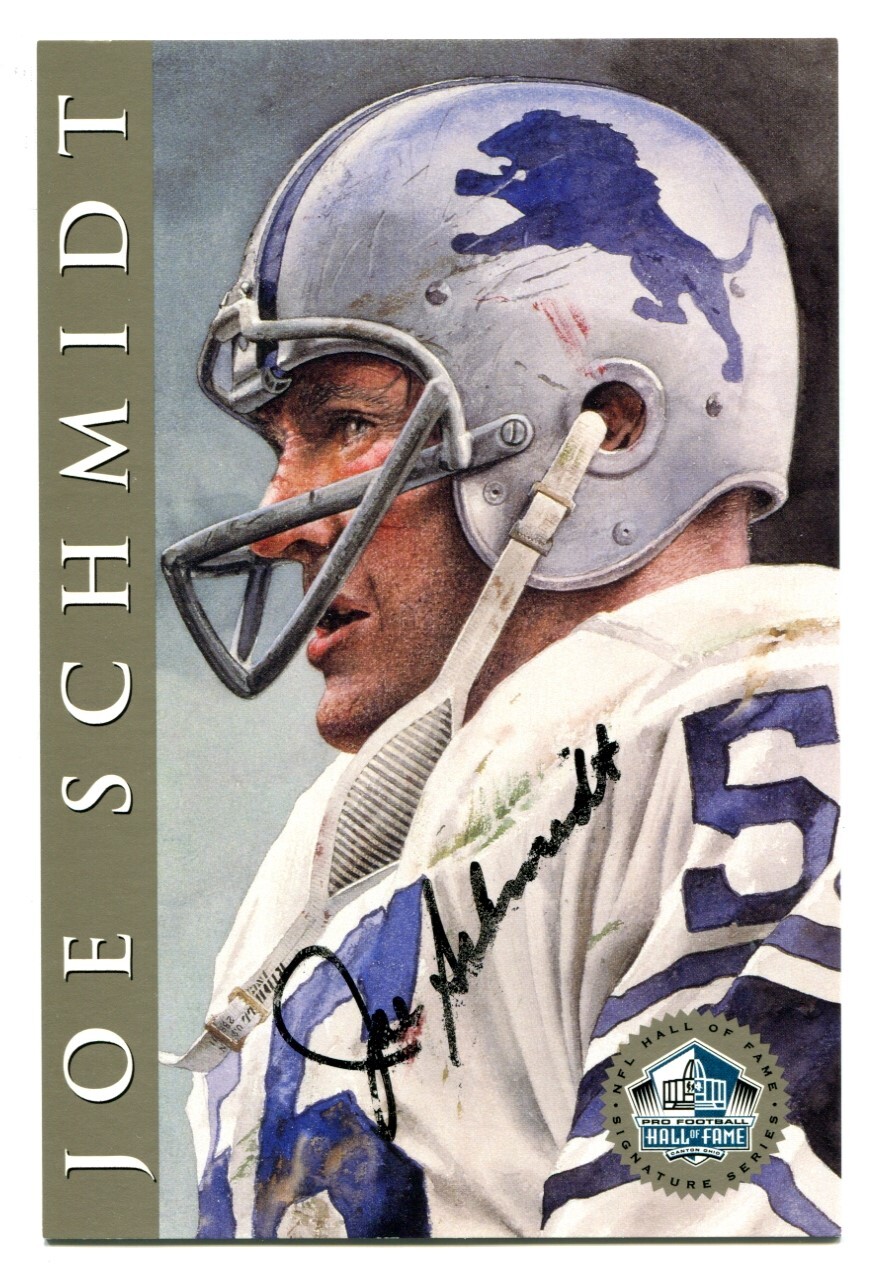 Joe Schmidt 1998 Hall of Fame Platinum Signature Series Autograph 166/ ...