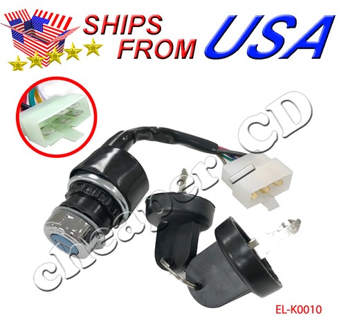 Ignition Key Switch Go Kart ATV UTV 5 Pin Wire Chinese 50cc 150cc 250cc ...