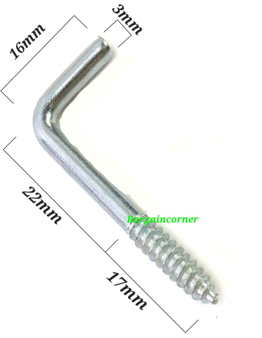 L Hook Hanging Hooks (A15) Self Tapping Screw In Ceiling Right Angle ...