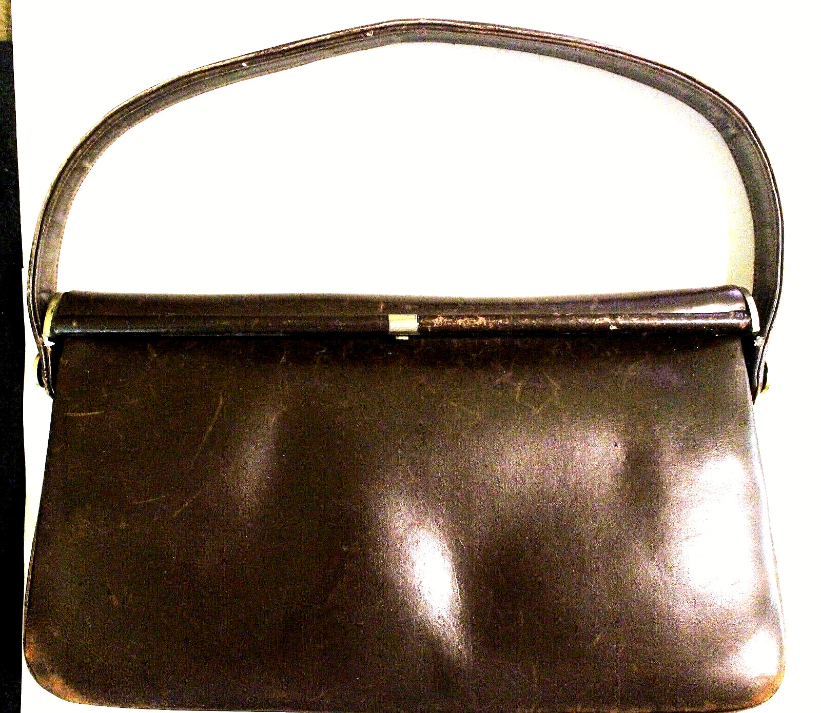 VINTAGE DOFAN DARK BROWN FRENCH LEATHER PURSE, Green… - Gem