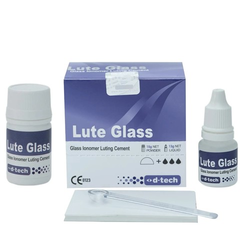 D Tech Lute Glass Ionomer Luting Cement Type I GIC Powder 15gm Liquid ...