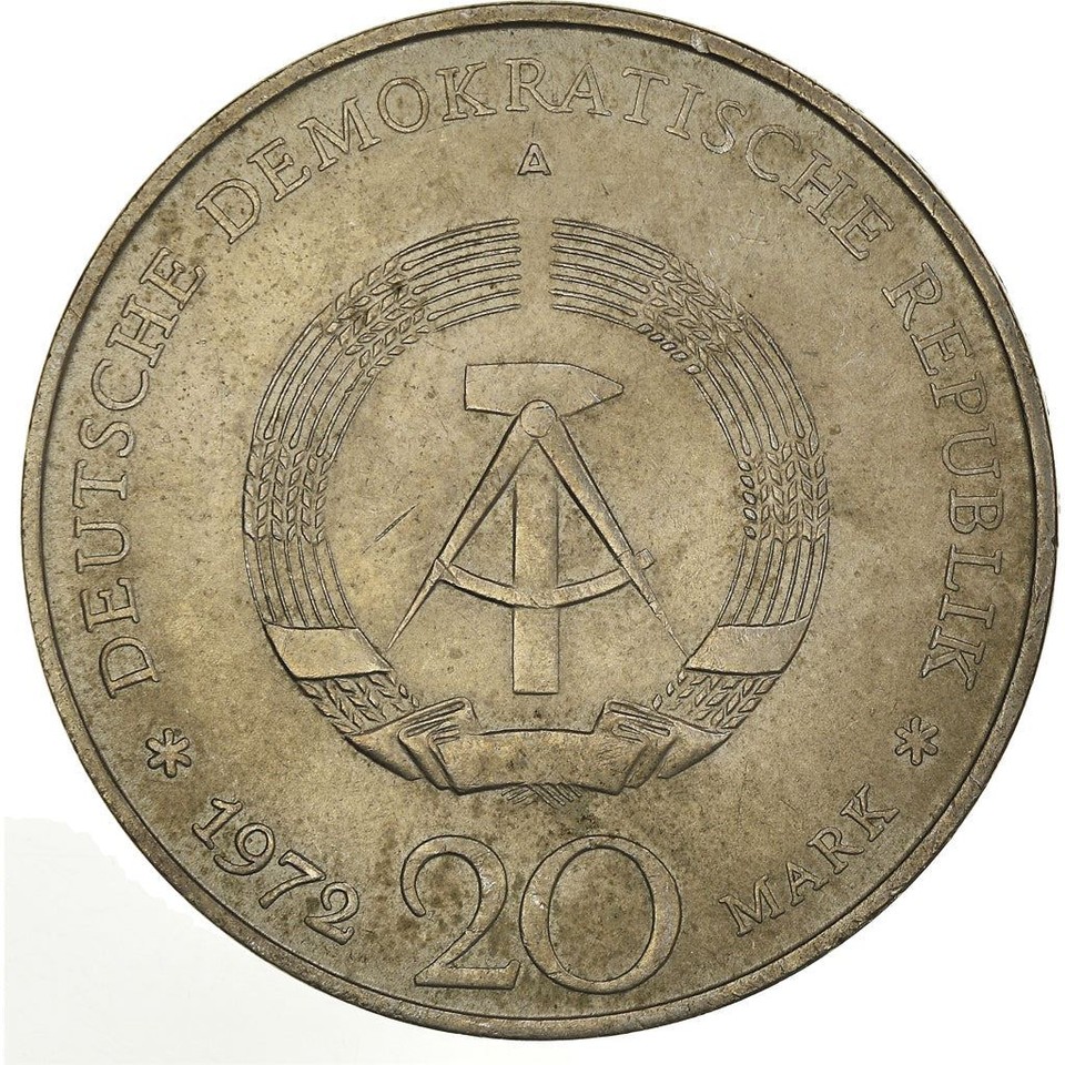German Democratic Republic | 20 Mark Coin | Wilhelm Pieck | KM42 | 1972 ...