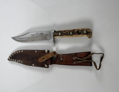 PUMA KNIFE ~ 6396 BOWIE Stag Handle With Leather Case | eBay