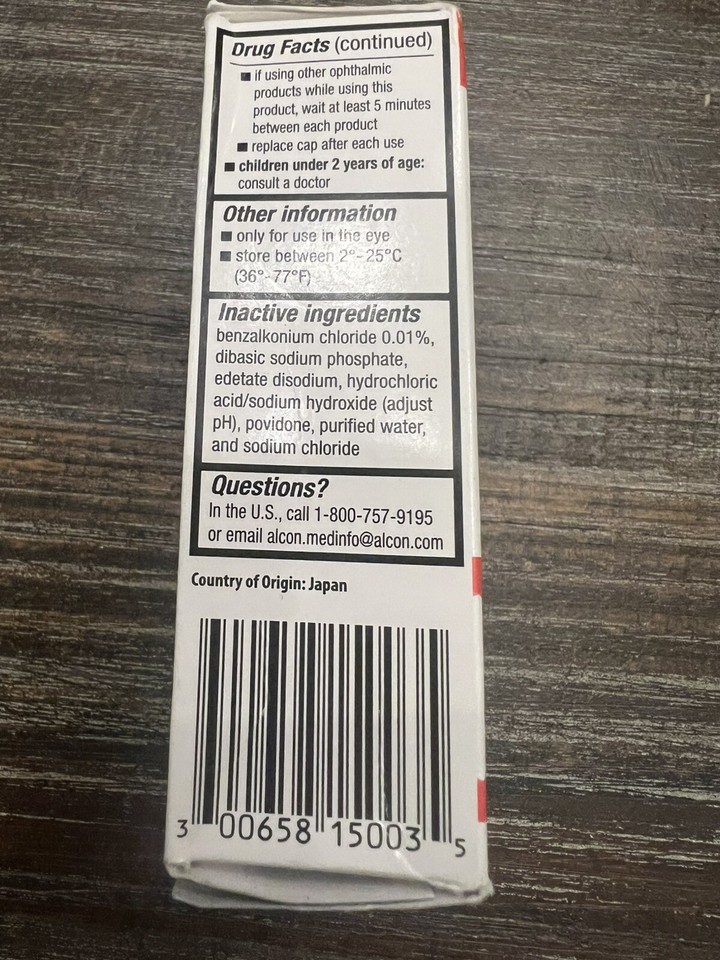 Pataday Original Strength 1x Daily Eye Allergy Relief 2x2.5ml EXP 06/ ...