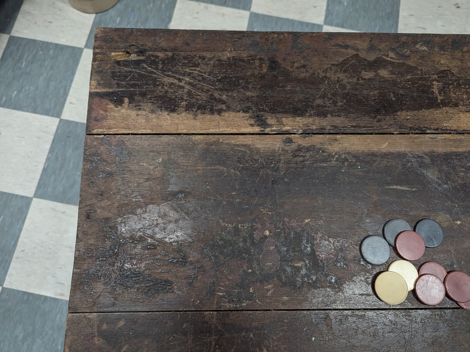 😲 Antique Tavern Old West Poker Table Gaming Rare 😍 Kitchen Desk | eBay