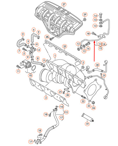 VOLKSWAGEN PASSAT B7 OIL FEED HOSE PIPE 03C145140M 1 4 PETROL | eBay